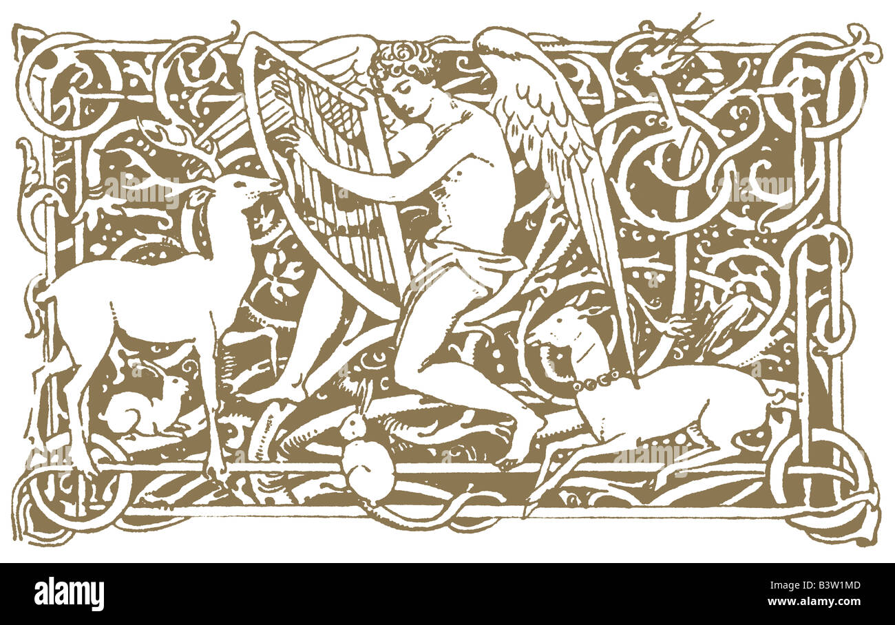 Ange jouant de la harpe Banque de photographies et d’images à haute ...