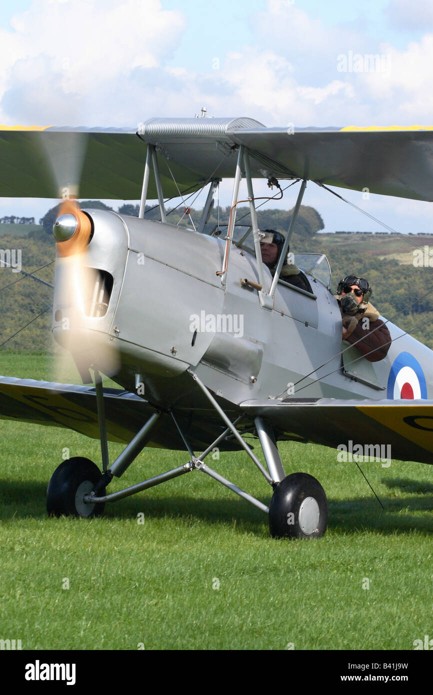 De Havilland Tiger Moth DH 82un biplan classique vintage design cockpit ...