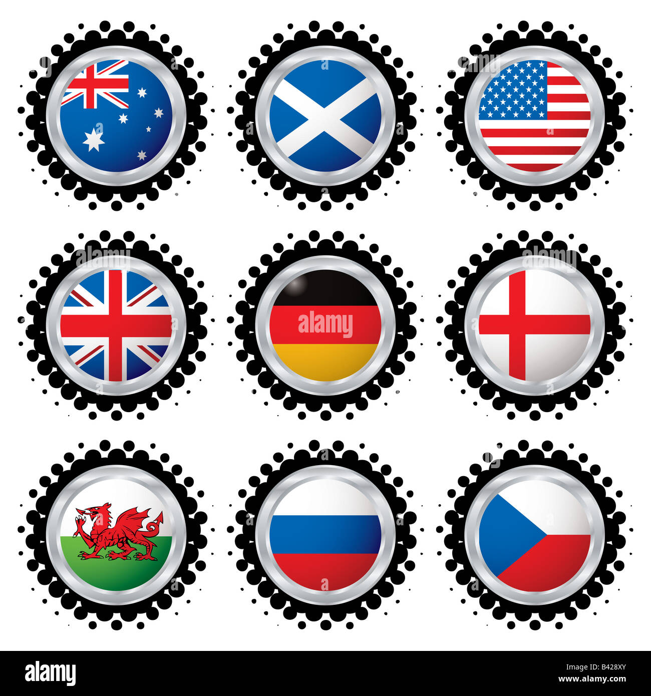 Collection des plus utilisés dans le monde le drapeau des points de ...