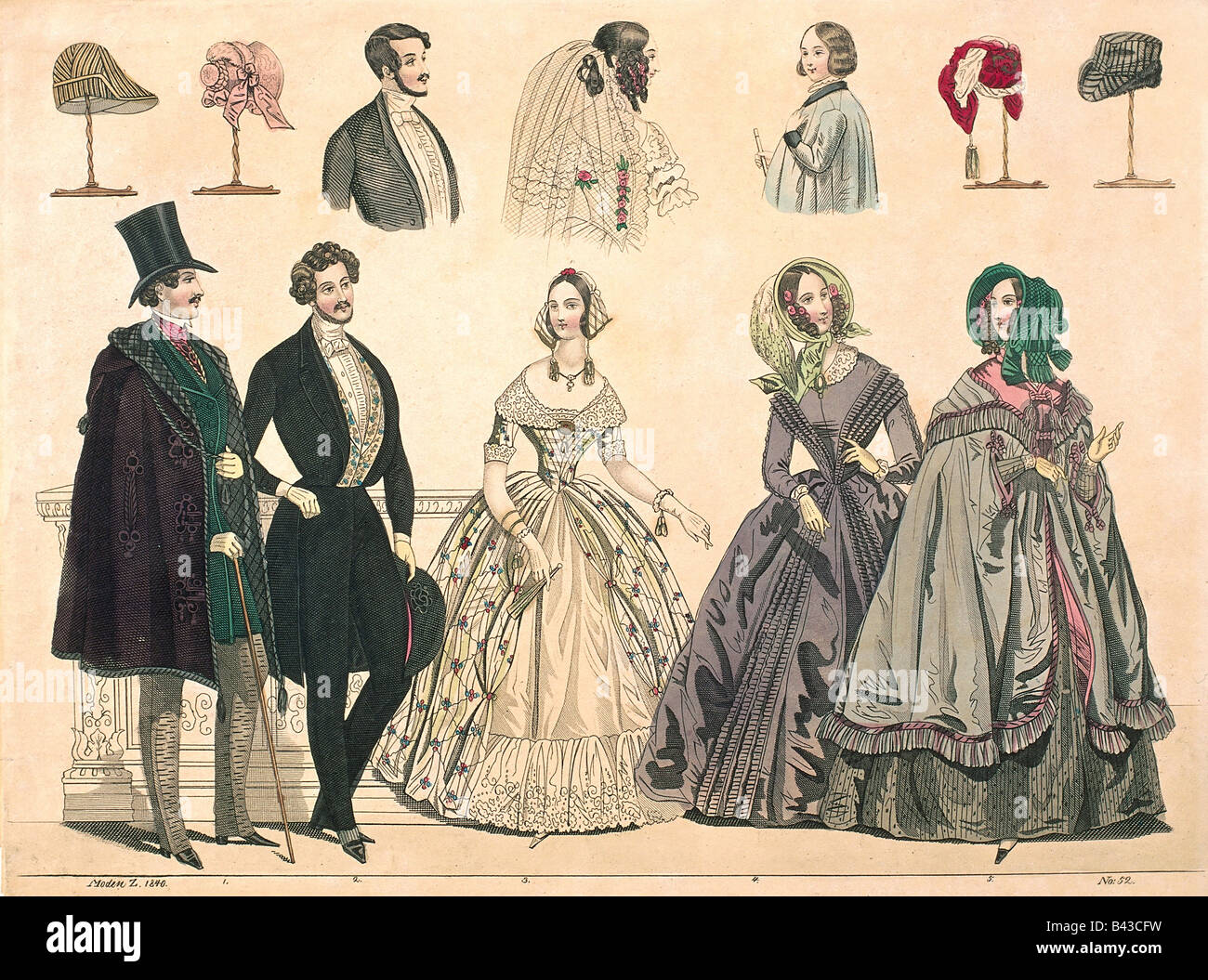 Fashion, 19e siècle, la gravure, l'Allemagne, 1840, Additional-Rights ...