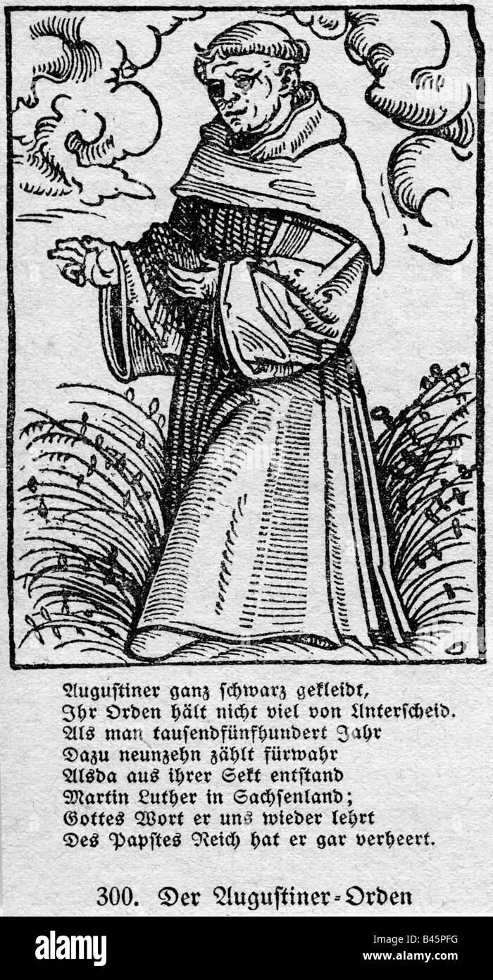 Religion, christianisme, ordres religieux, Augustins, moine, boisé par ...