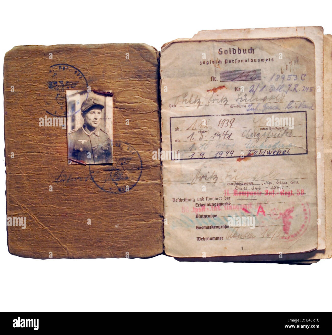 National socialisme/nazisme, militaire, documents, livre de paye, vers ...