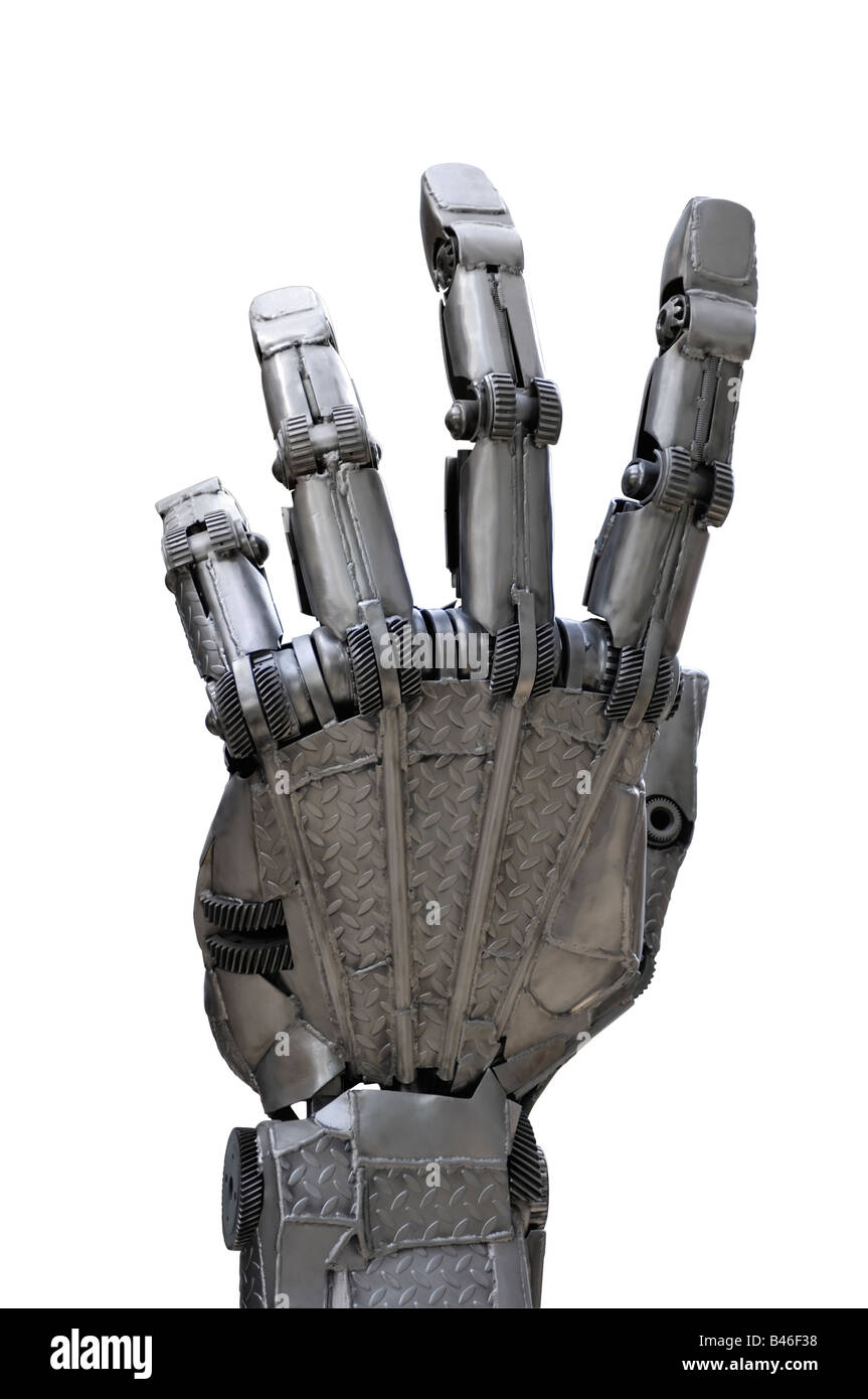 Main de robot de fer Photo Stock - Alamy