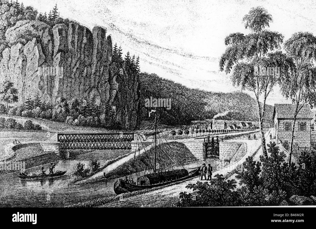 Ludwig canal principal du danube Banque d'images noir et blanc - Alamy