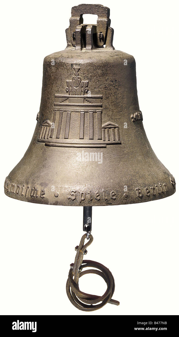 Une cloche de tour 1936, du XI Jeux Olympiques À Berlin. Cloche en ...