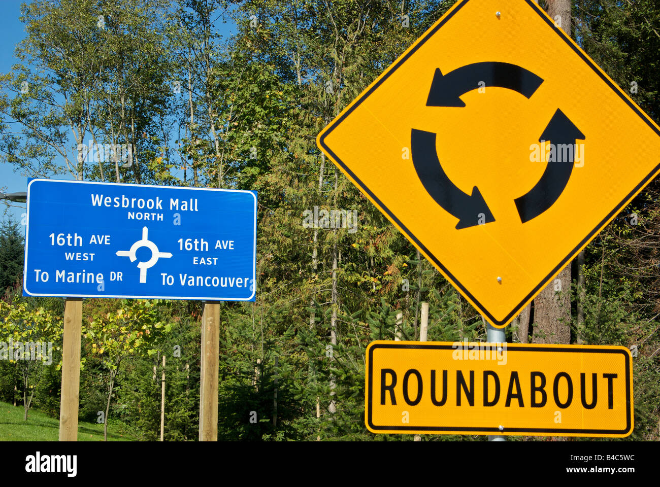 Panneau de signalisation rond point Banque de photographies et d’images ...