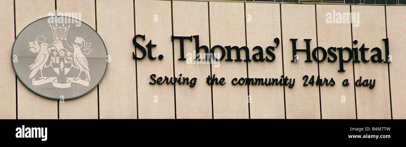Logo de l'Hôpital St Thomas Signer 1996 Photo Stock - Alamy