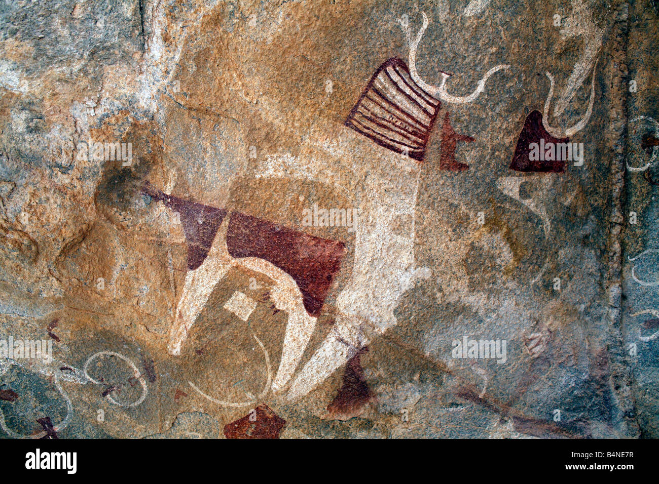 Peintures rupestres dans les grottes de laas geel Banque de ...