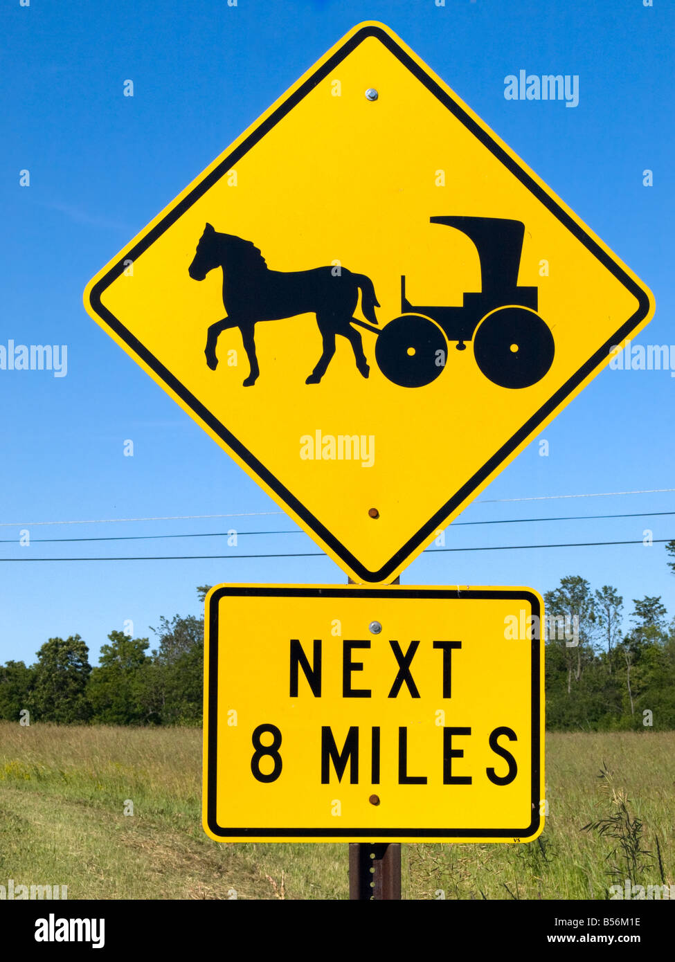 Panneau de signalisation cheval et buggy Banque de photographies et d ...