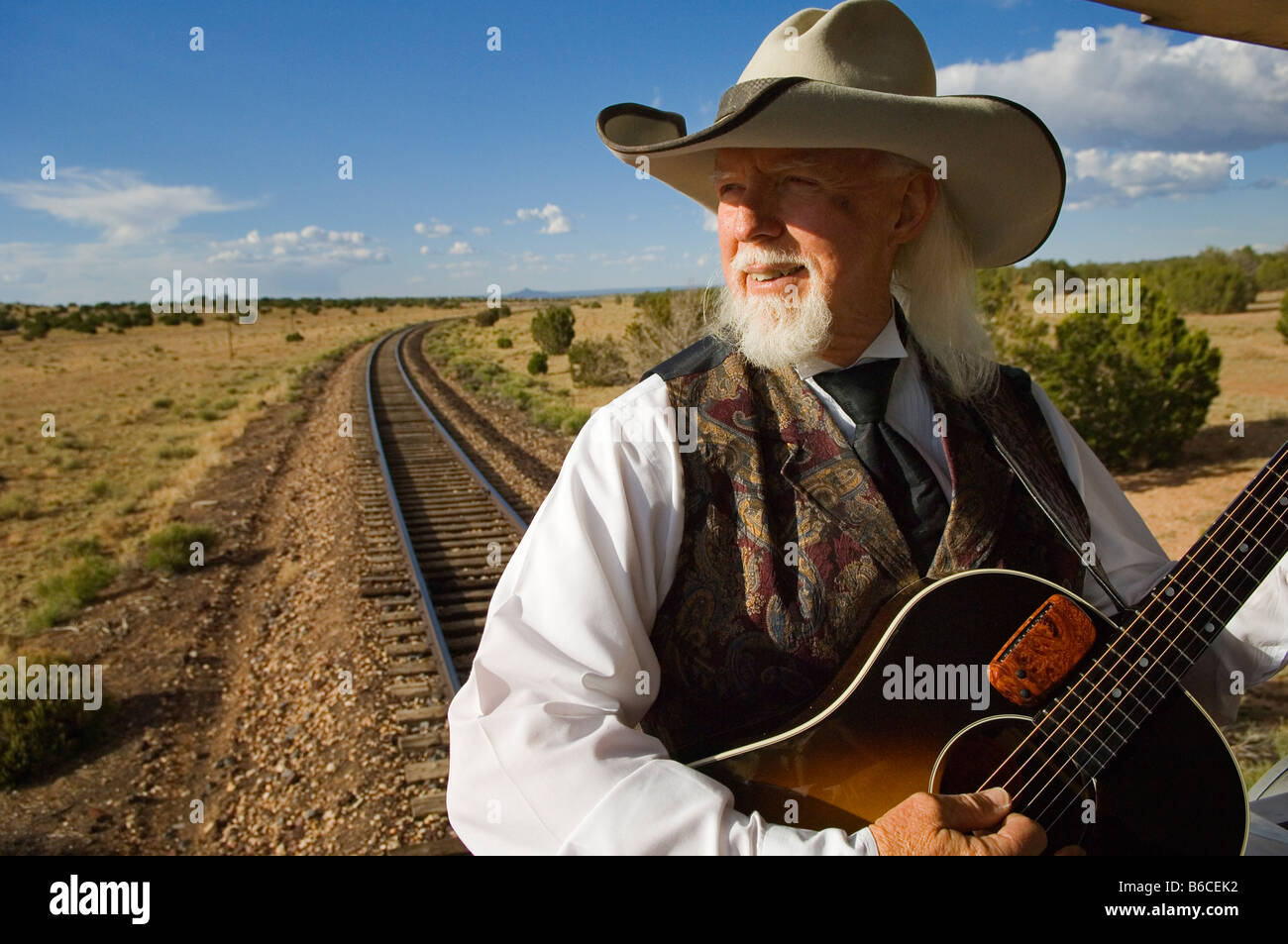 Le Colonel Jim Cowboy singer Garvey hôtesse passagers sur le Grand ...