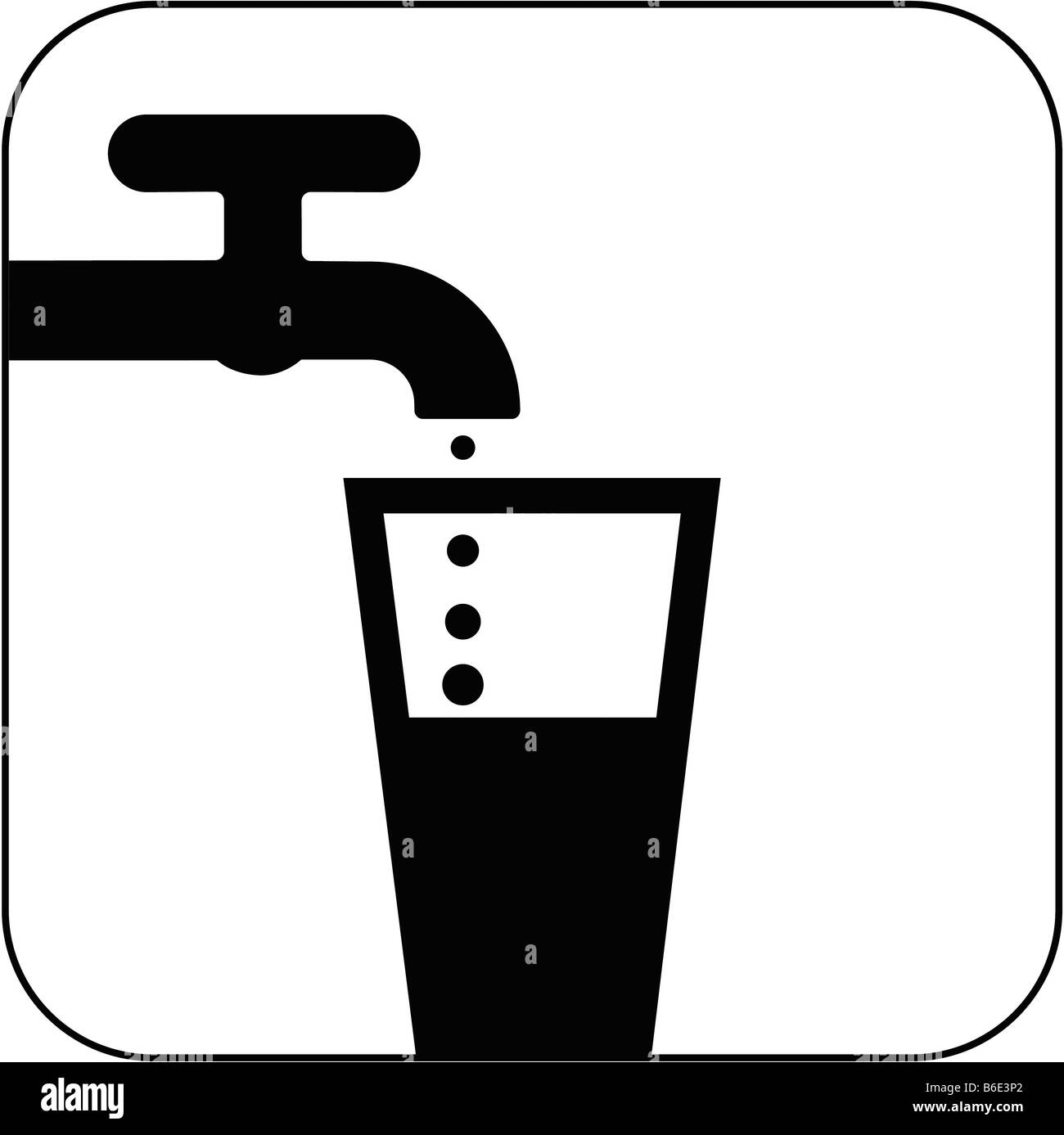 Symbole de l'eau potable contre fond blanc Photo Stock - Alamy