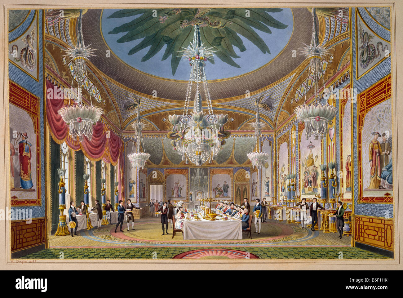 Royal Pavilion de Brighton, la salle de banquet Photo Stock - Alamy