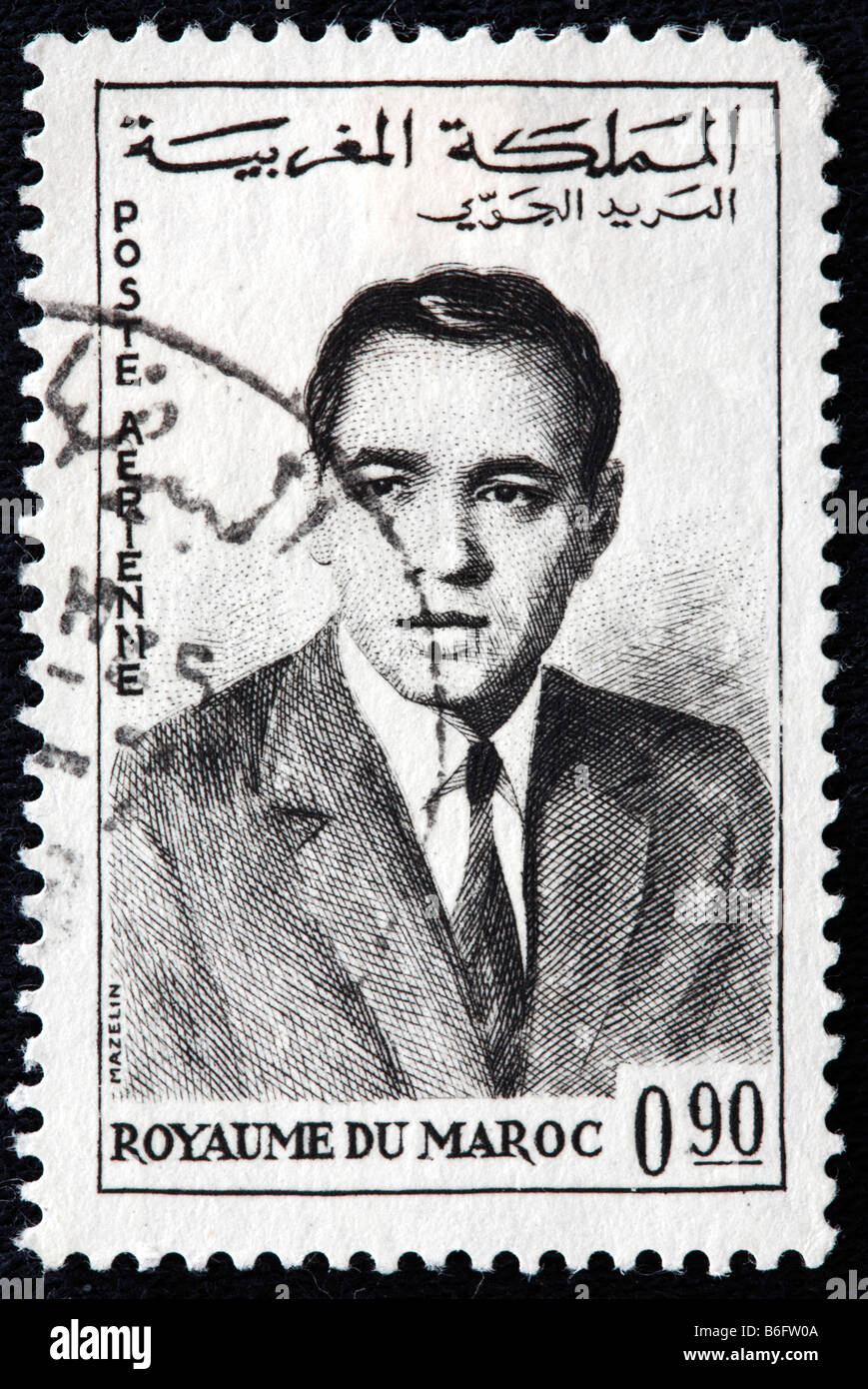 Hassan II, Roi du Maroc (1961-1999), timbre-poste, Maroc Photo Stock ...