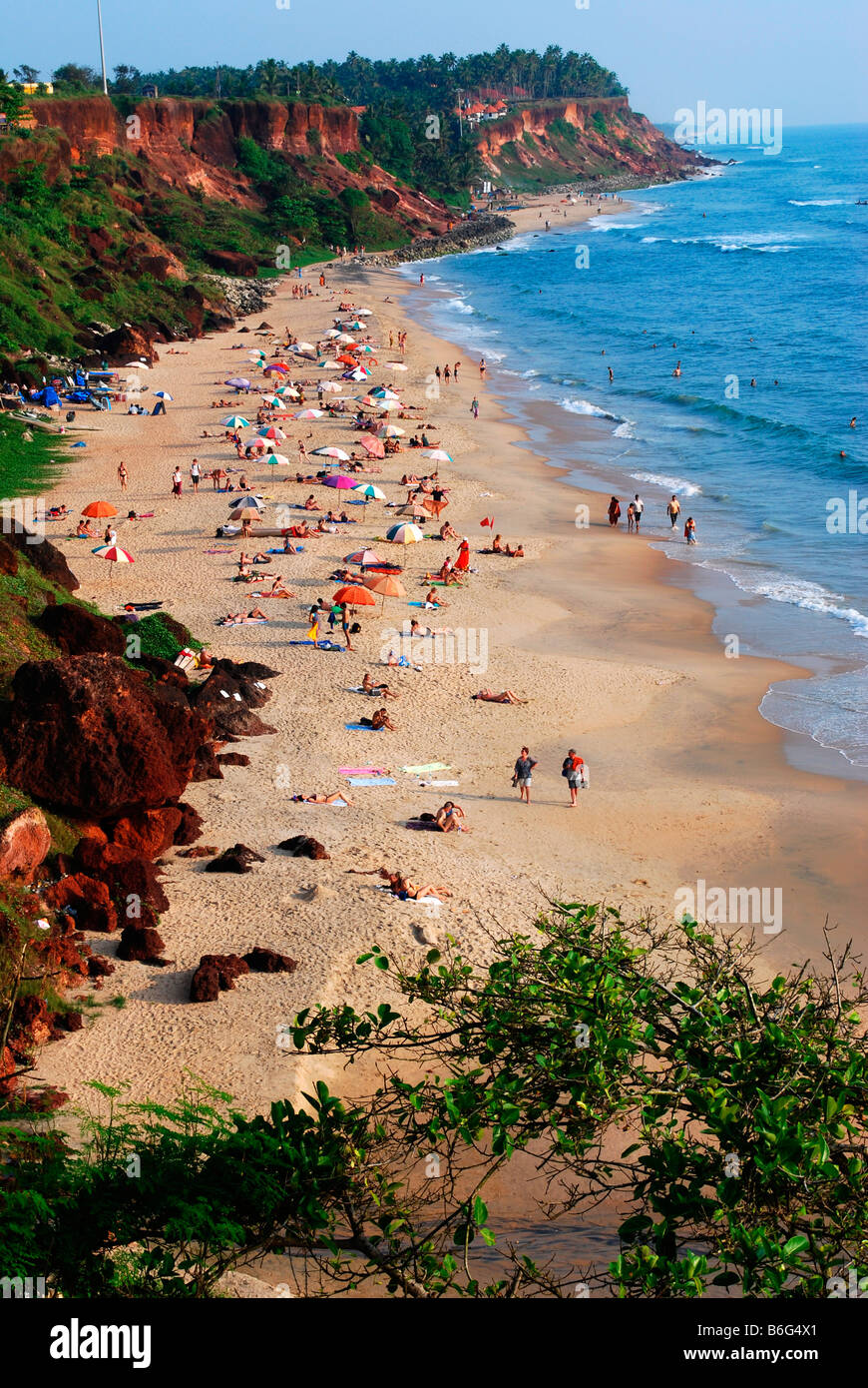 Plage de varkala Banque de photographies et d’images à haute résolution ...