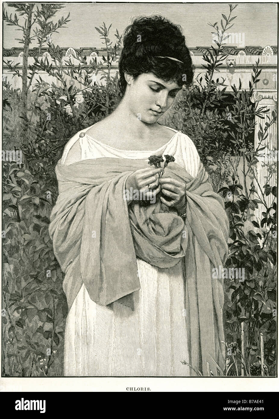 Chloris femme mythologie grecque nymphe déesse Flora fleur plante ...