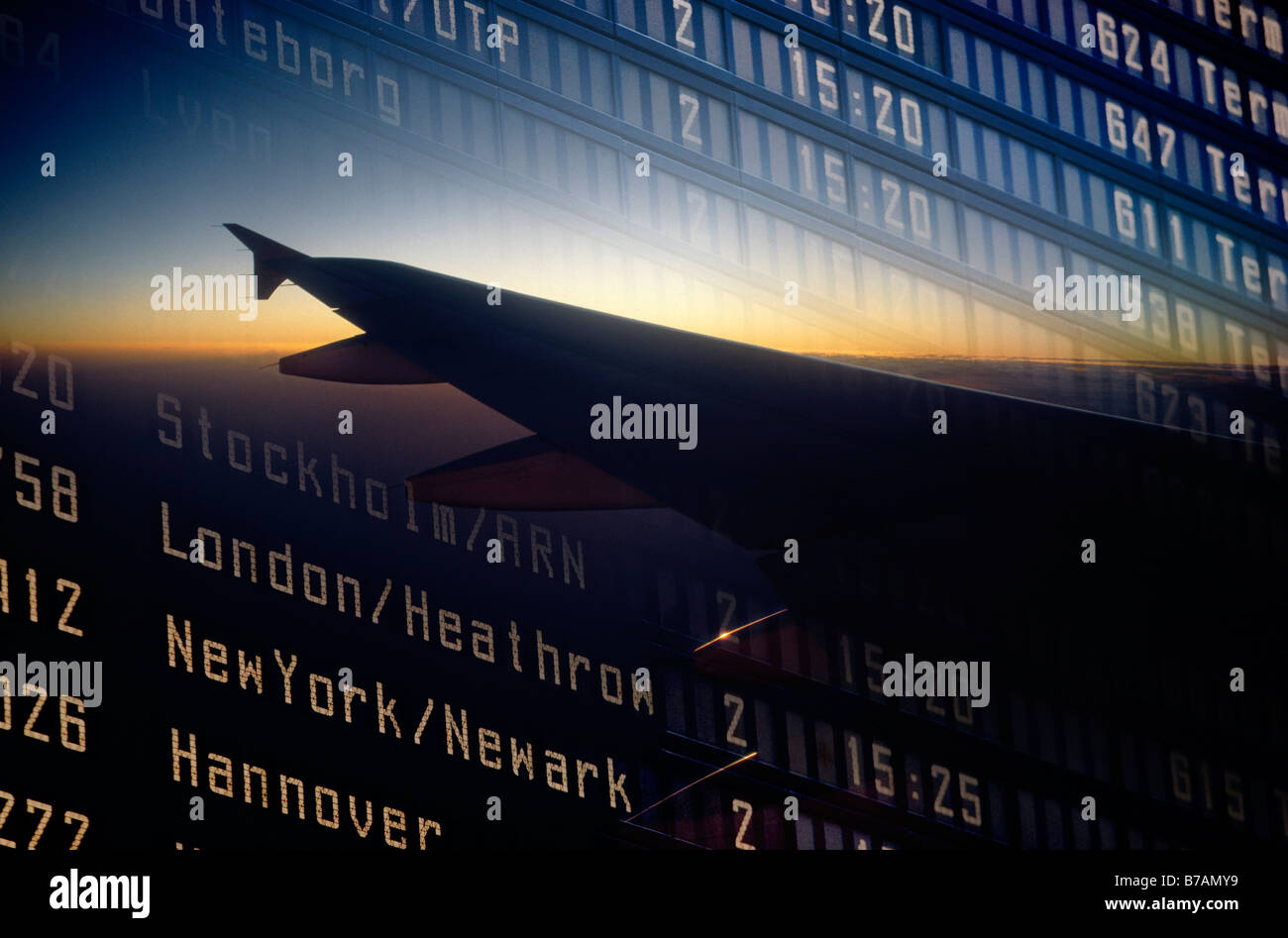 Carte de départ, avion Photo Stock - Alamy