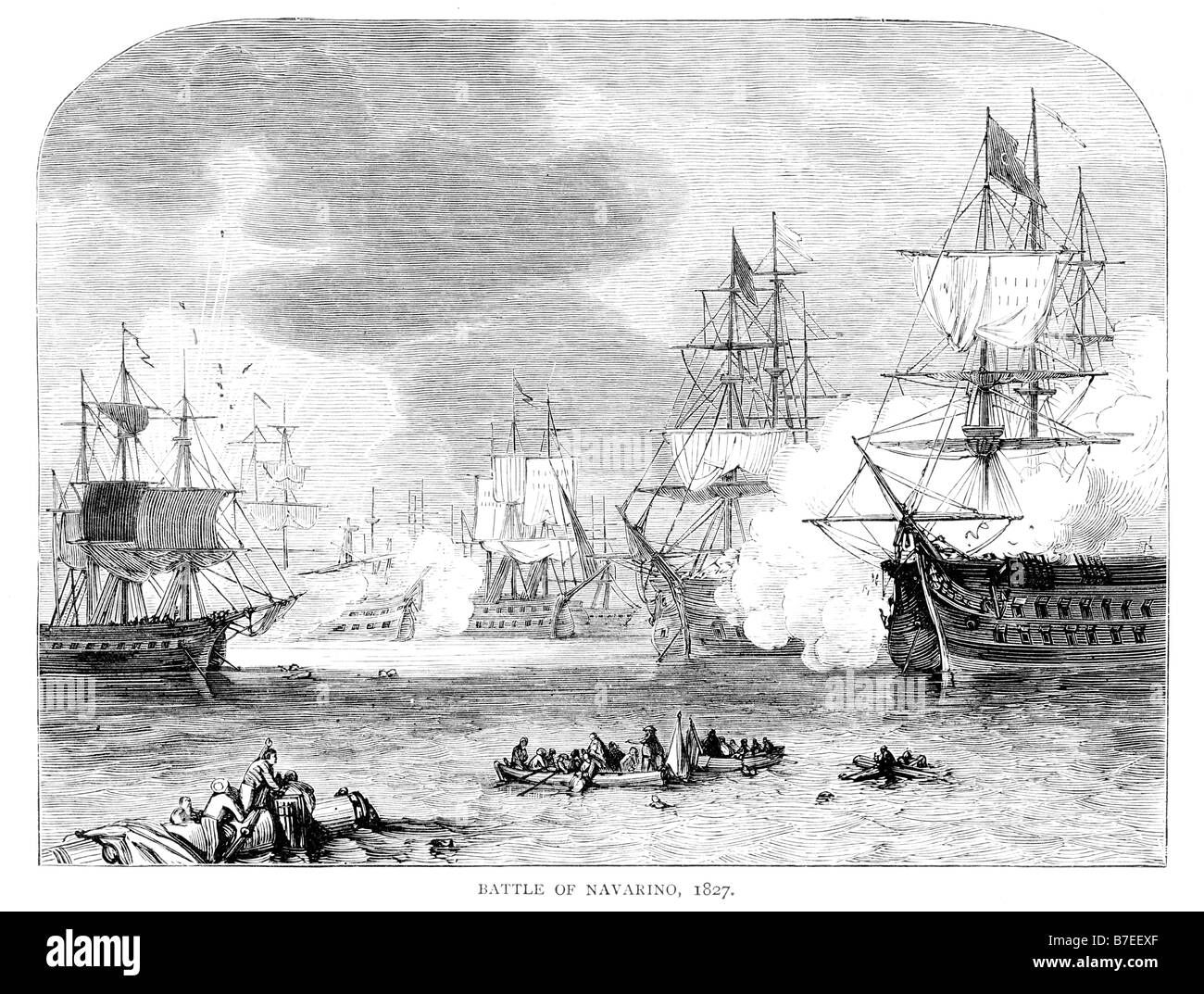 Bataille de Navarin 1827 19ème siècle Illustration Photo Stock - Alamy