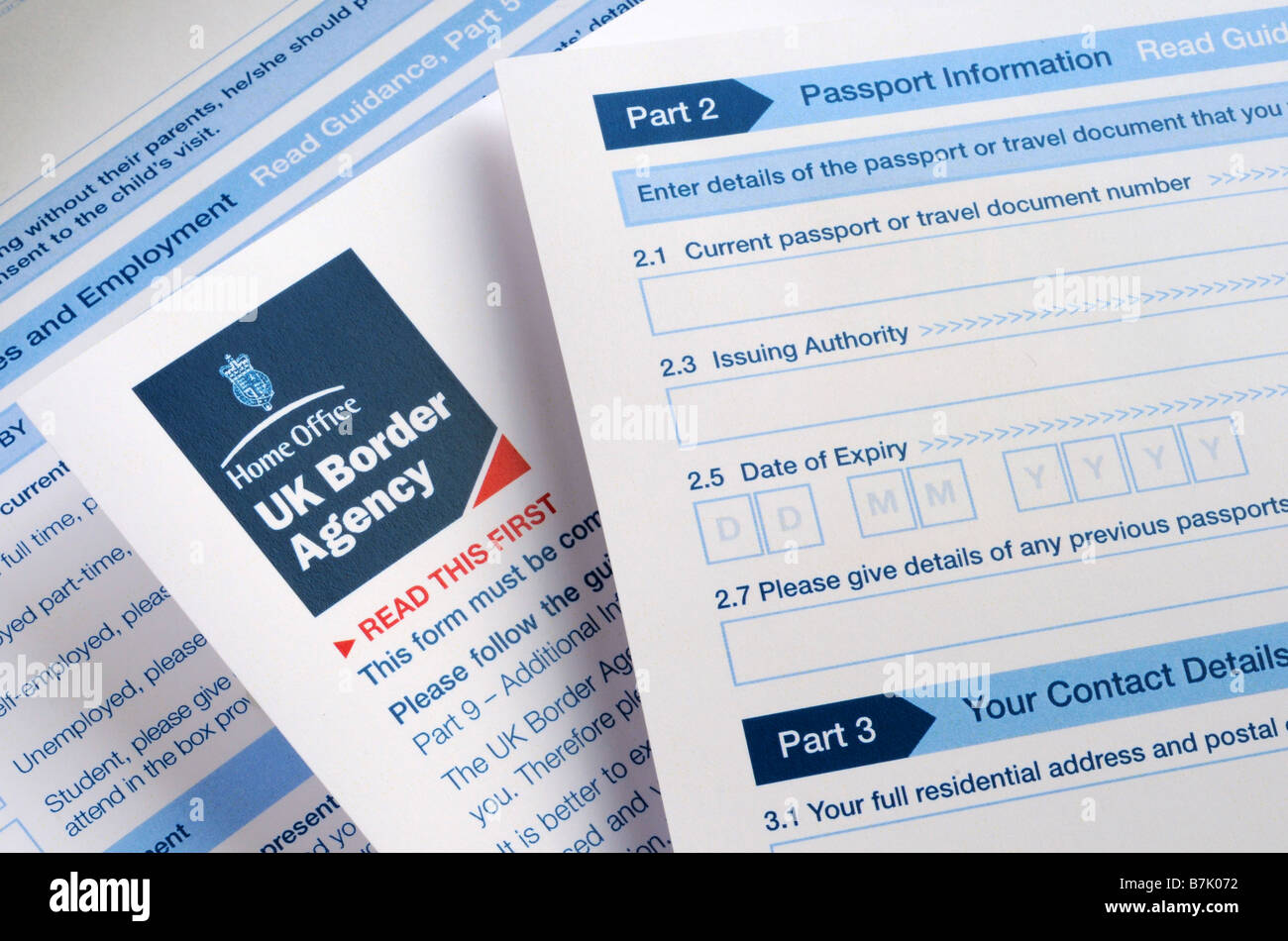 Formulaire de visa britannique Banque de photographies et d’images à ...