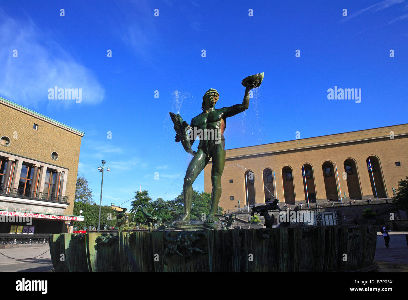 La Suède, Göteborg, Gotaplatsen, Statue de Carl Milles' Poseidon en ...