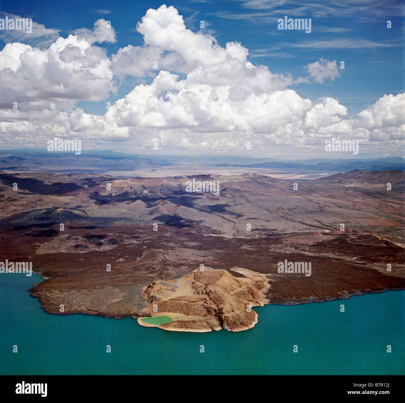 L'Afrique, le Kenya, le lac Turkana, district de Turkana. Le cône ...
