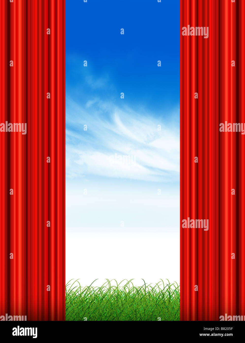 Rideaux cramoisis Banque de photographies et d’images à haute ...