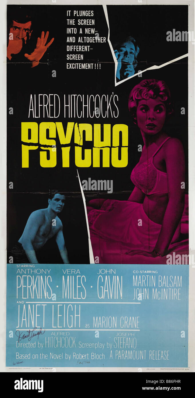 Affiche du film psycho alfred hitchcock Banque de photographies et d ...
