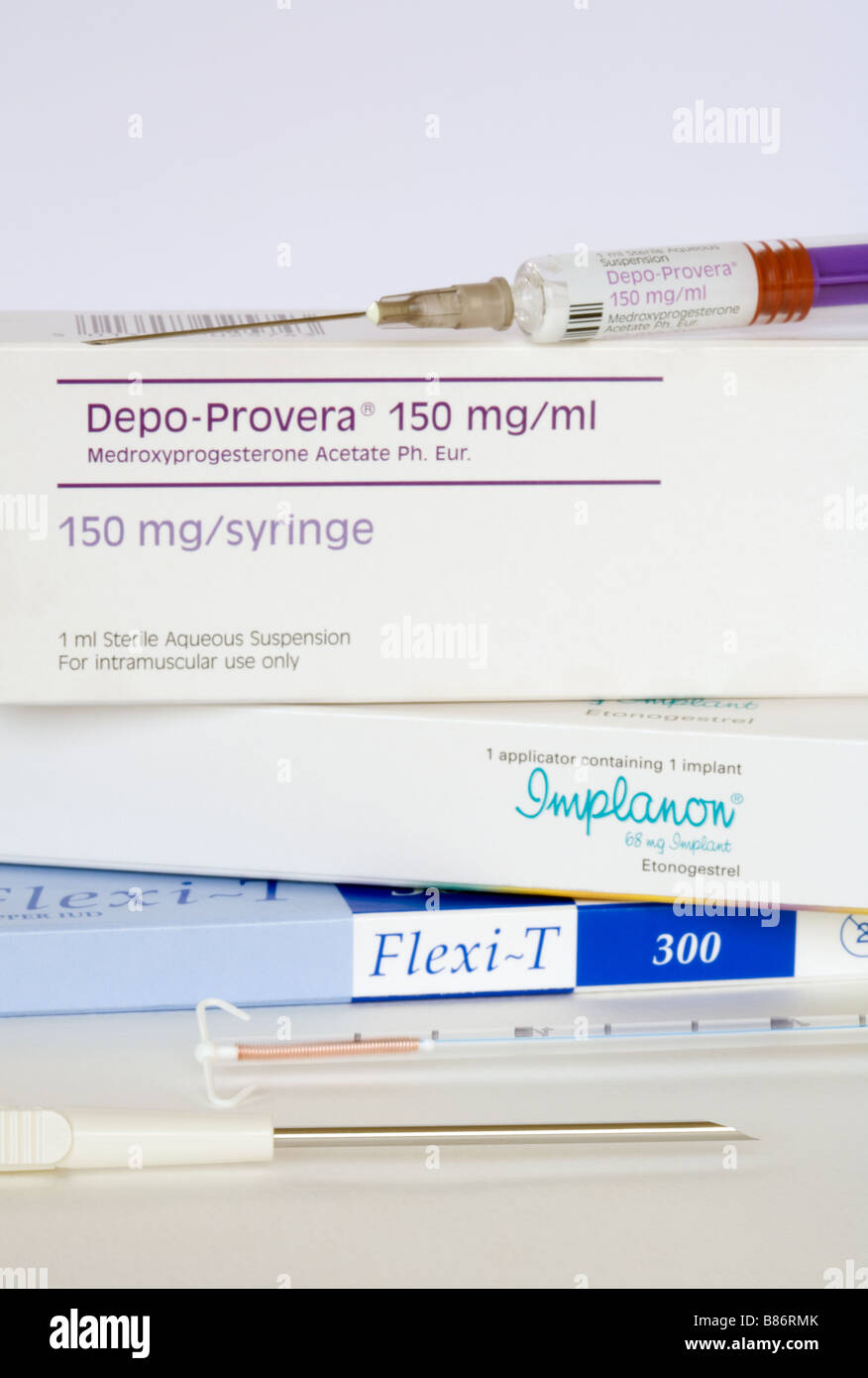 Depo-provera, une injection intra-utérin de cuivre, et d'un implant ...