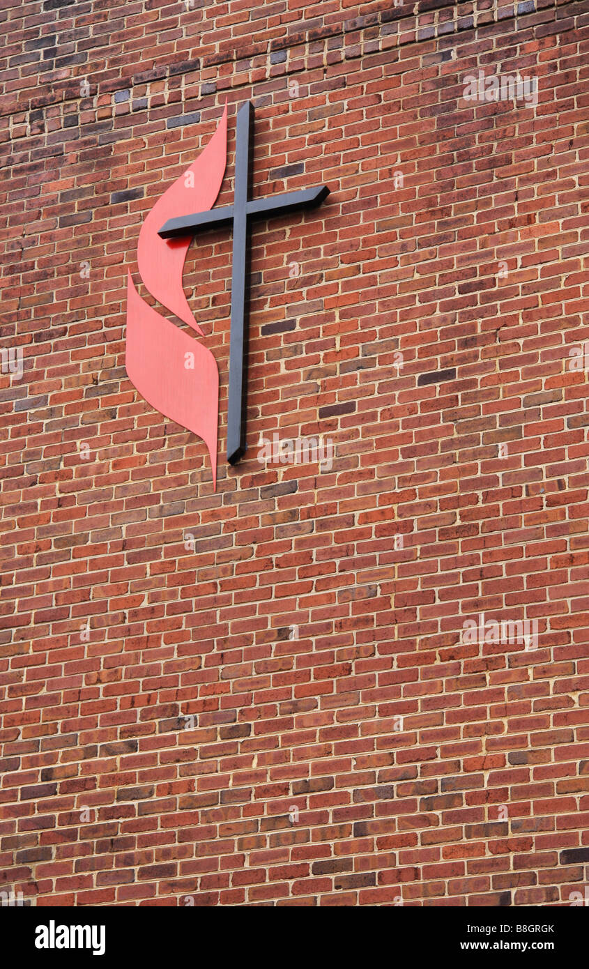 Logo de l'église méthodiste avec croix Photo Stock - Alamy