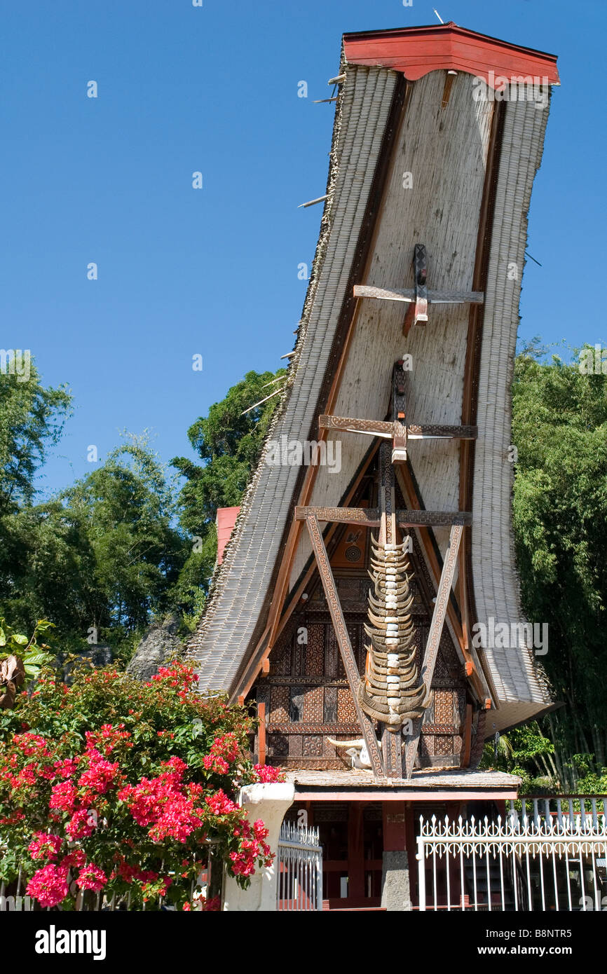 Une maison nouvellement construite, dans Tombang Torajan (Sulawesi ...