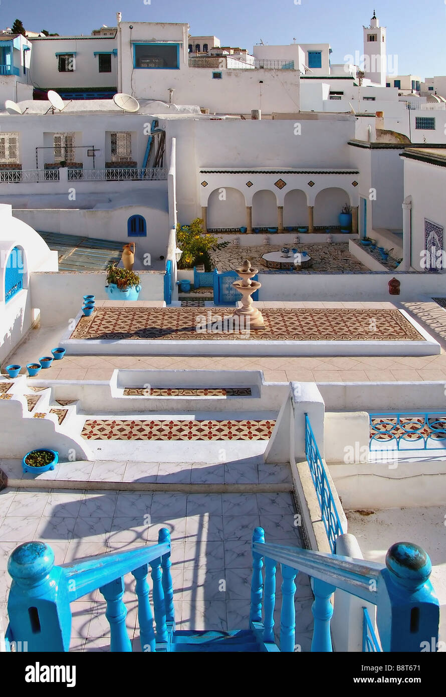 Jardin sur le toit d'une maison arabe traditionnelle au village d ...