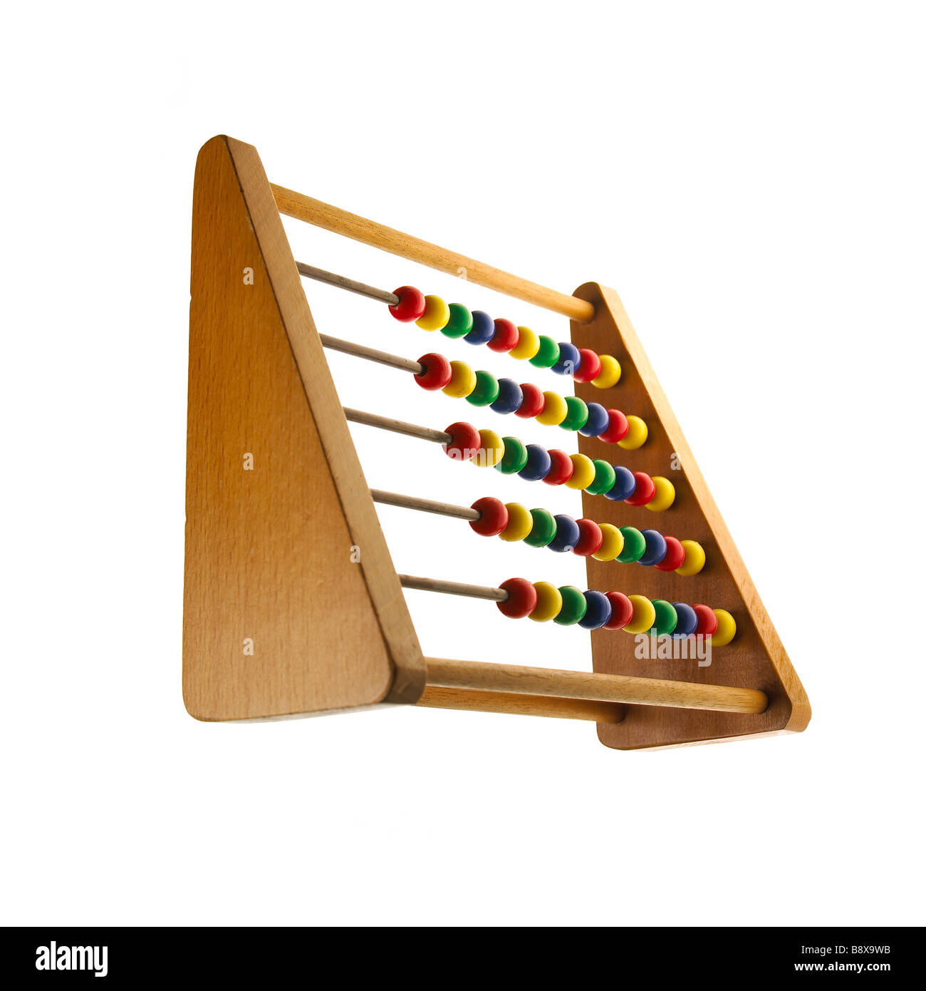 En bois d'un abaque colorés sur fond blanc Photo Stock - Alamy