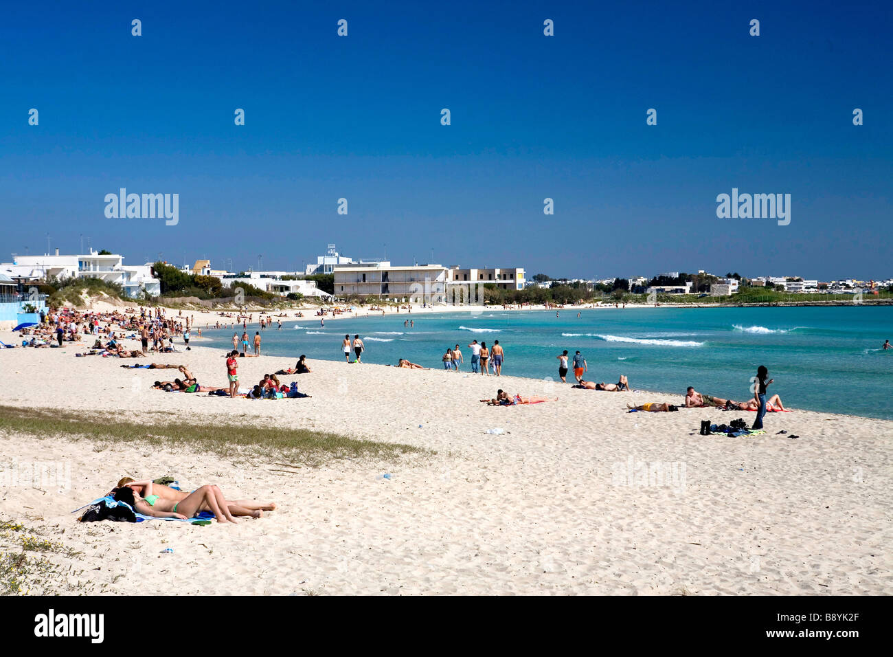 Plage, Porto Cesareo, Lecce, Pouilles, Italie Photo Stock - Alamy