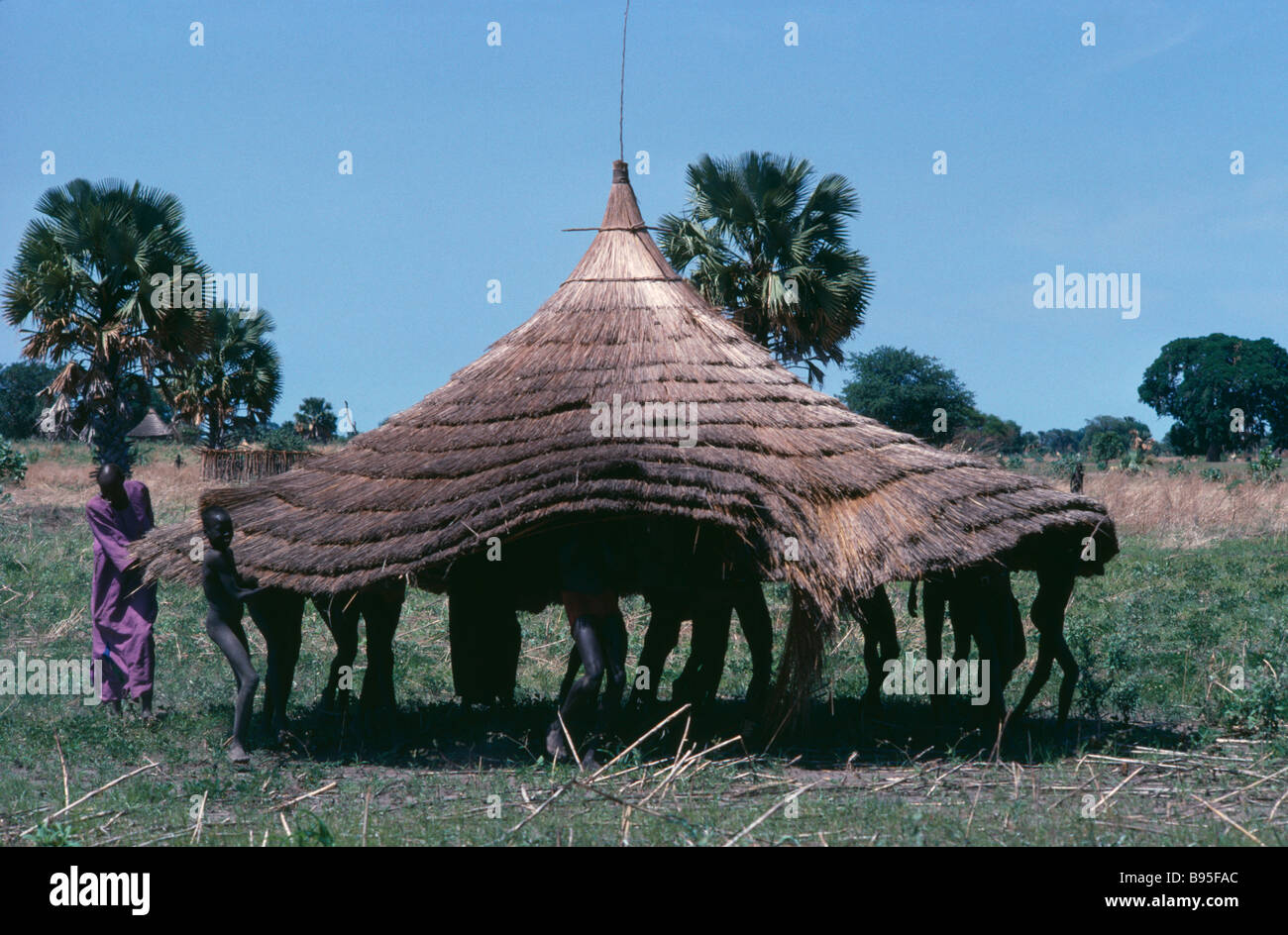 Soudan Corne de l'Afrique les gens de la tribu Dinka Architecture ...