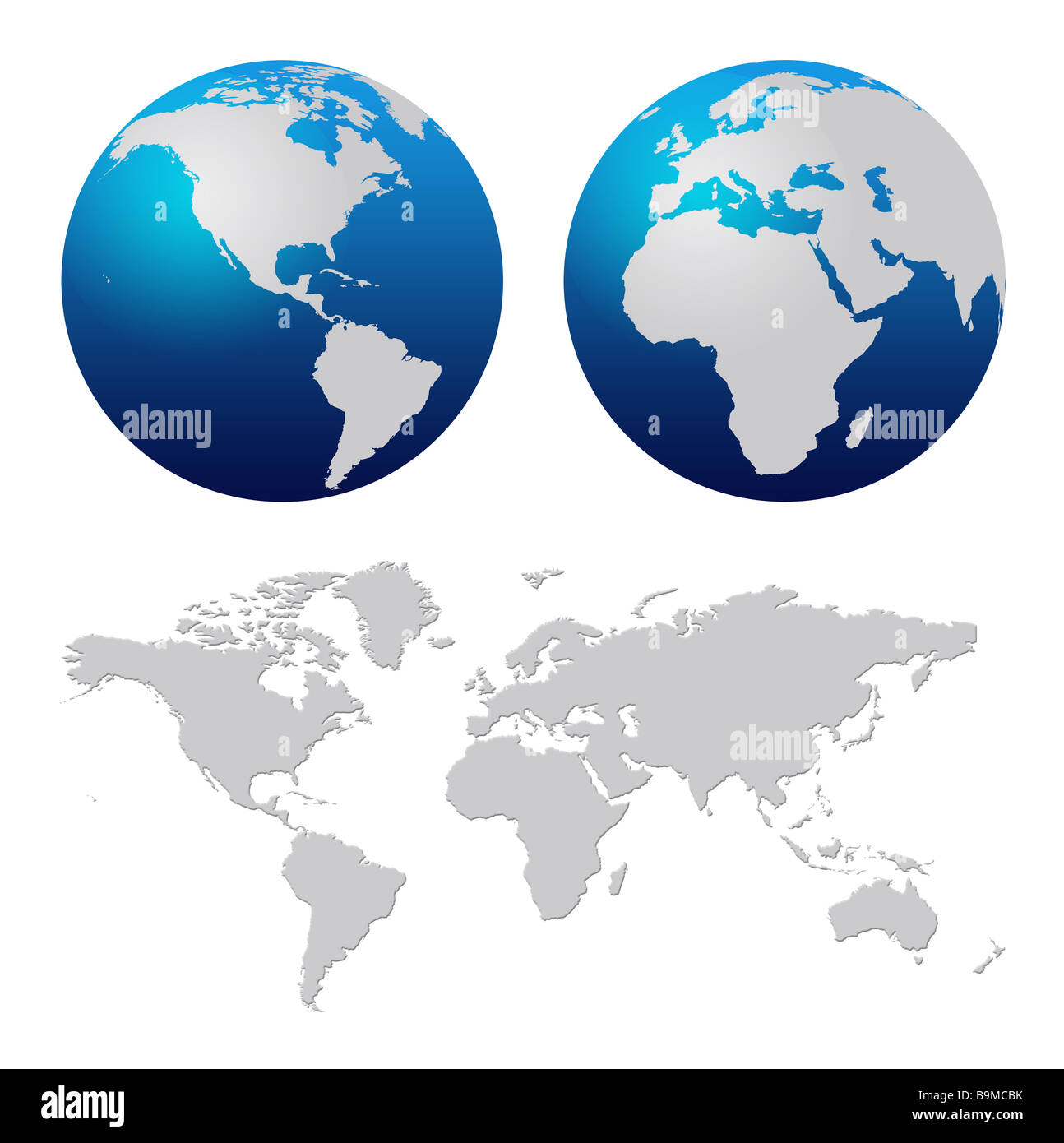 Carte du monde et des globes Photo Stock - Alamy