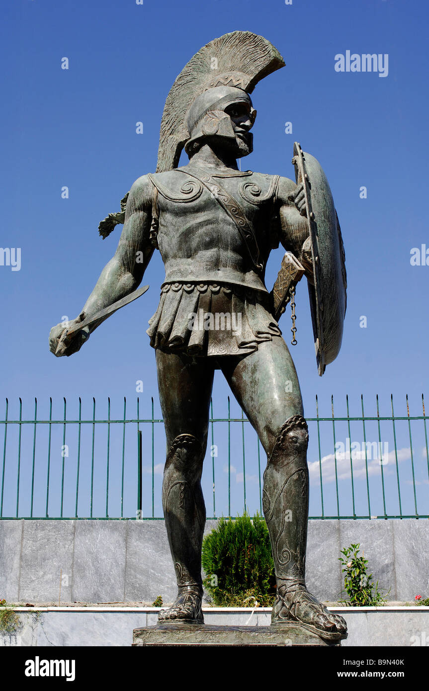 Grèce, Macédoine, Sparte, Leonidas statue Photo Stock - Alamy