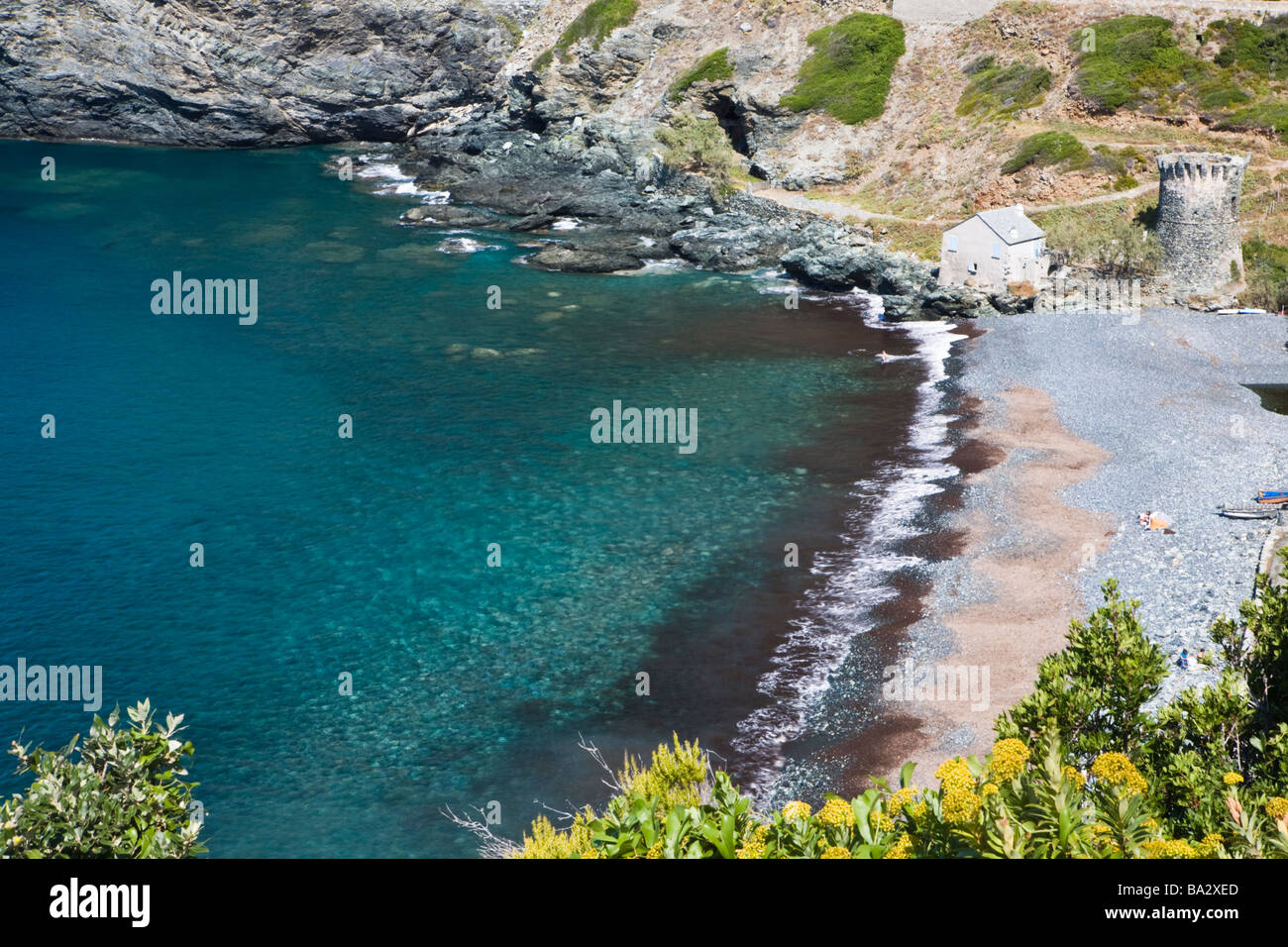 Plage de galets à la Marine de Negru Cap Corse Corse France Photo Stock ...