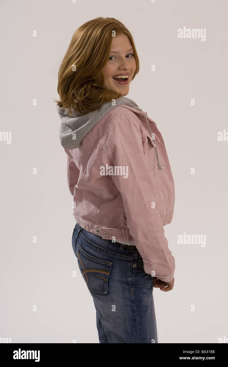 Filles poilues regard rouge sourire caméra série détail personnes de 10 ...