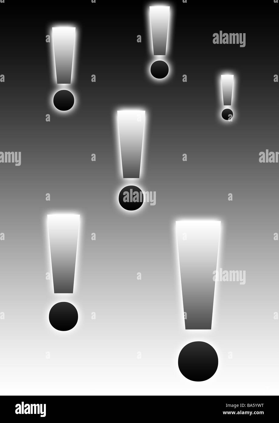 Graphiques par ordinateur de points d'exclamation s/w proclamation ...