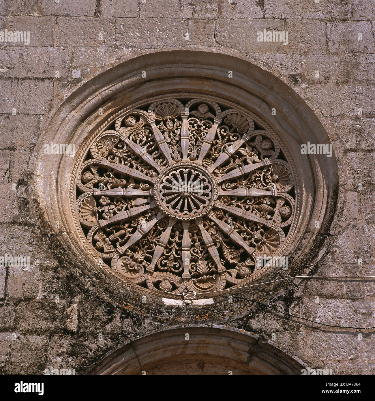 Italie Apulien Locorotondo chiesa Santa Maria la Greca fenêtre détail ...