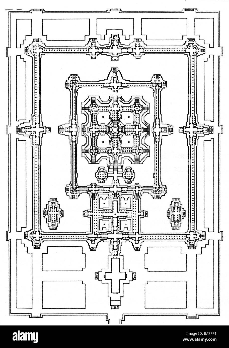 Architecture, plans d'étage, temple d'Angkor Vat, Cambodge, construit ...