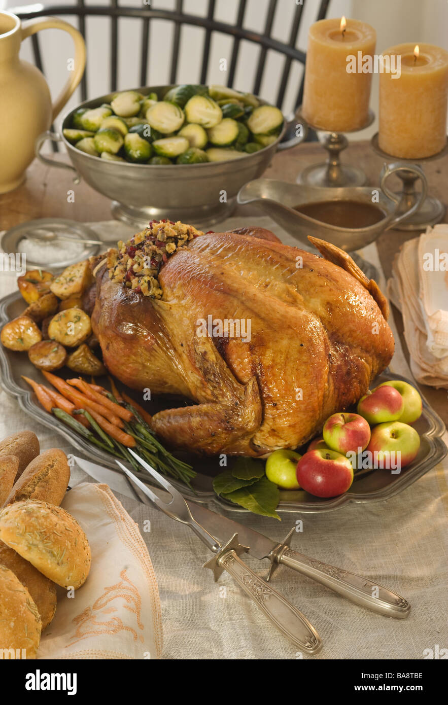 Thanksgiving dinner table Banque de photographies et d’images à haute ...