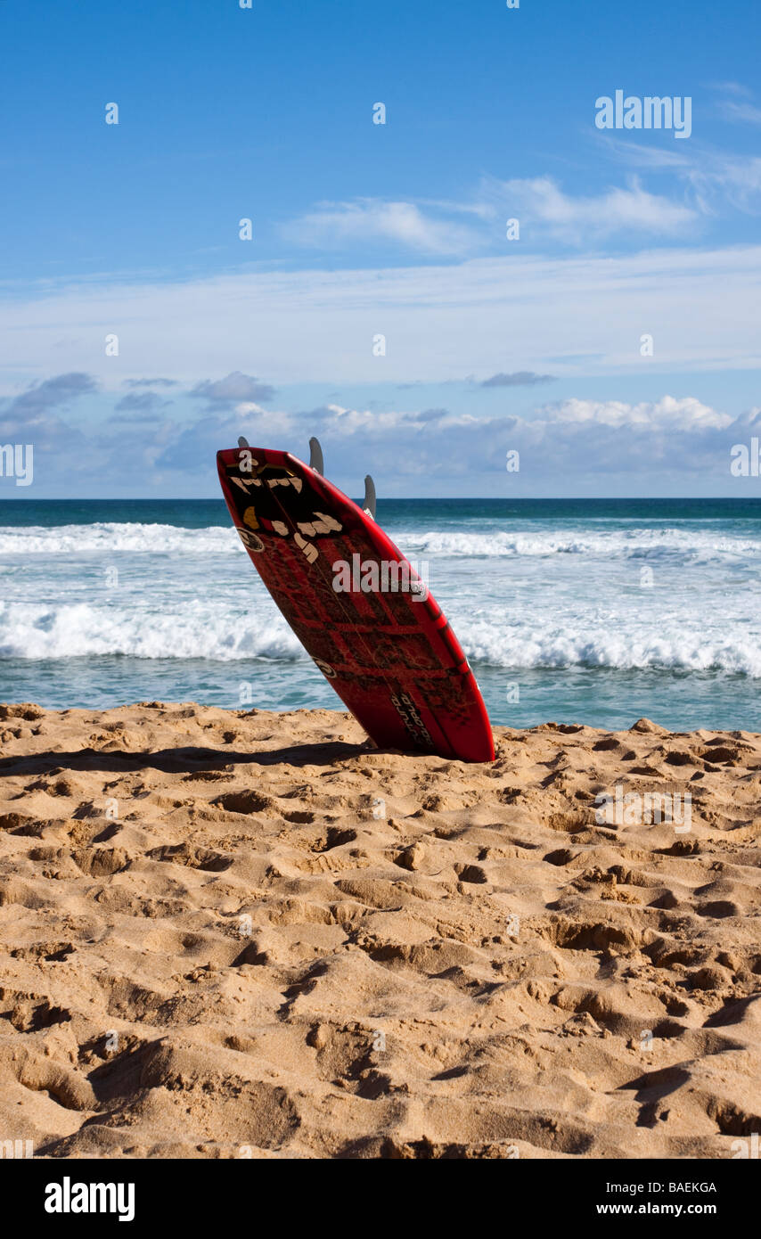 Planche de surf dans le sable Banque de photographies et d’images à ...