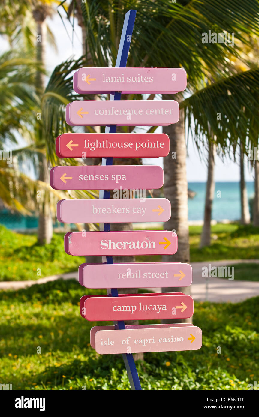 Signpost Westin Grand Bahama Beach Resort hôtel, freeport, grand bahama ...