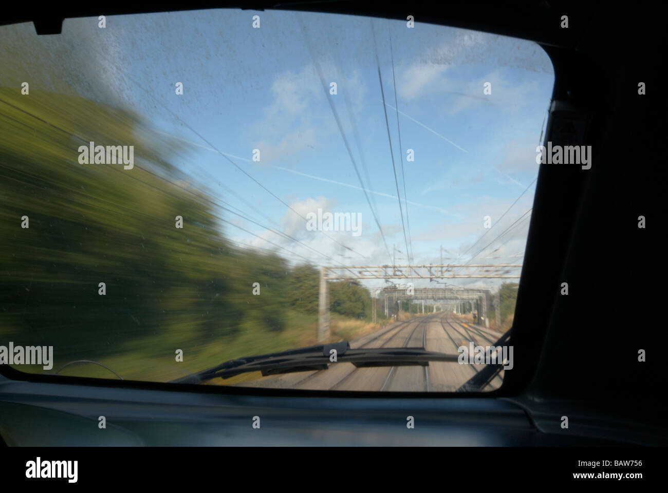 Vue depuis la cabine du train Banque de photographies et d’images à ...
