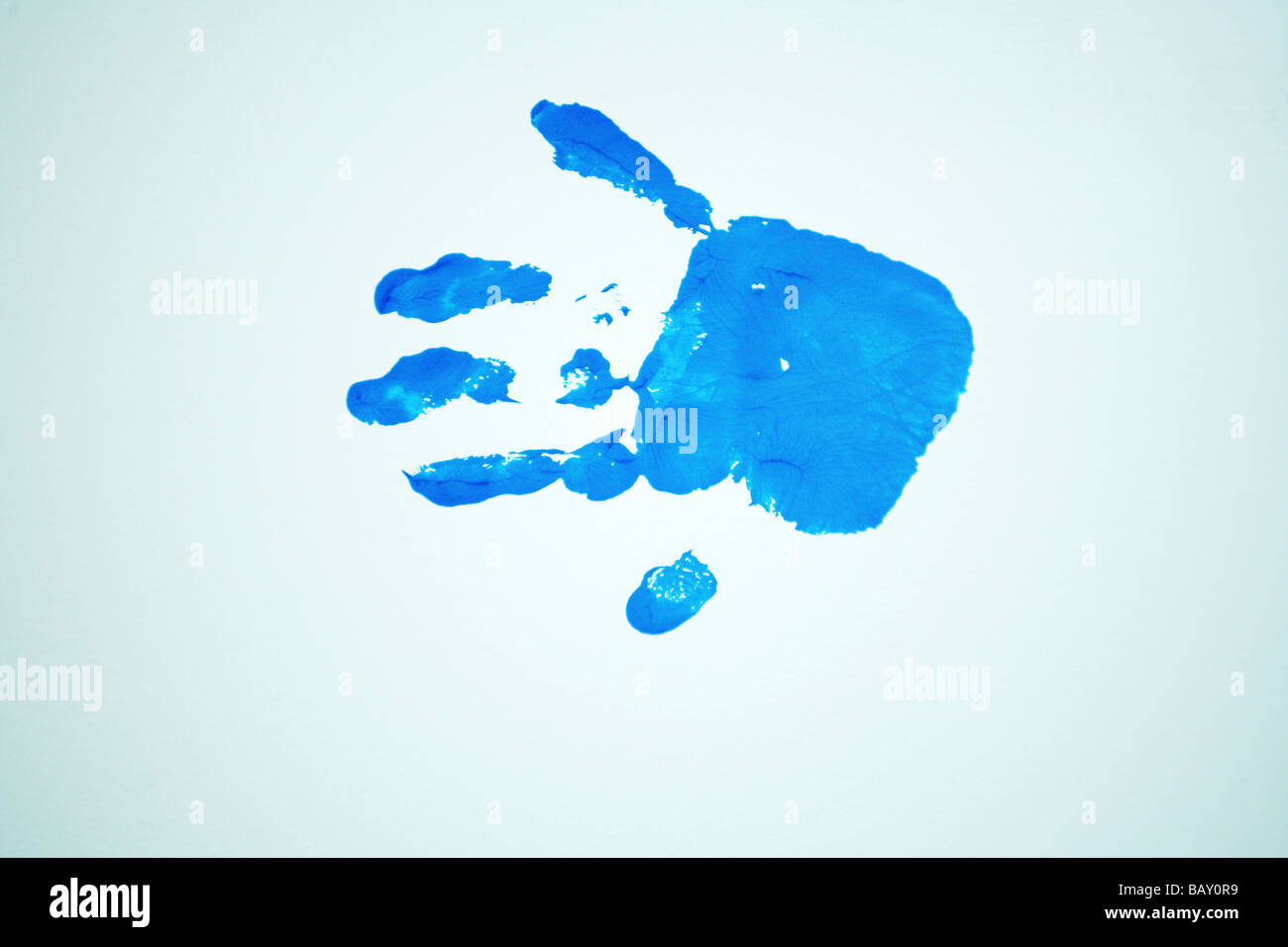 Empreinte De La Main Bleue Banque d'image et photos - Alamy