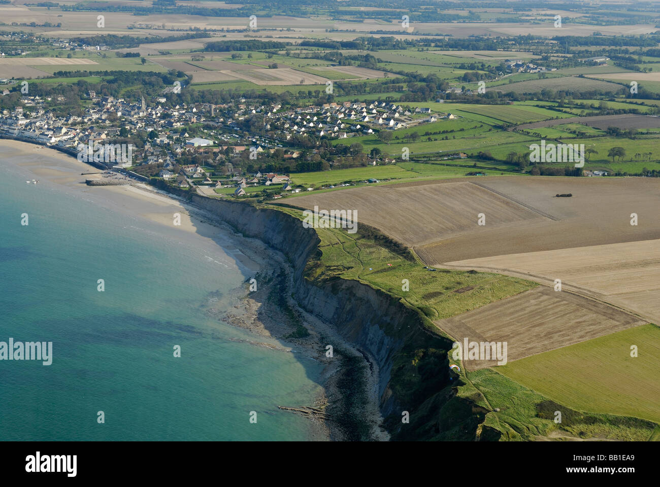 Vue aérienne de la côte normande, France Photo Stock - Alamy