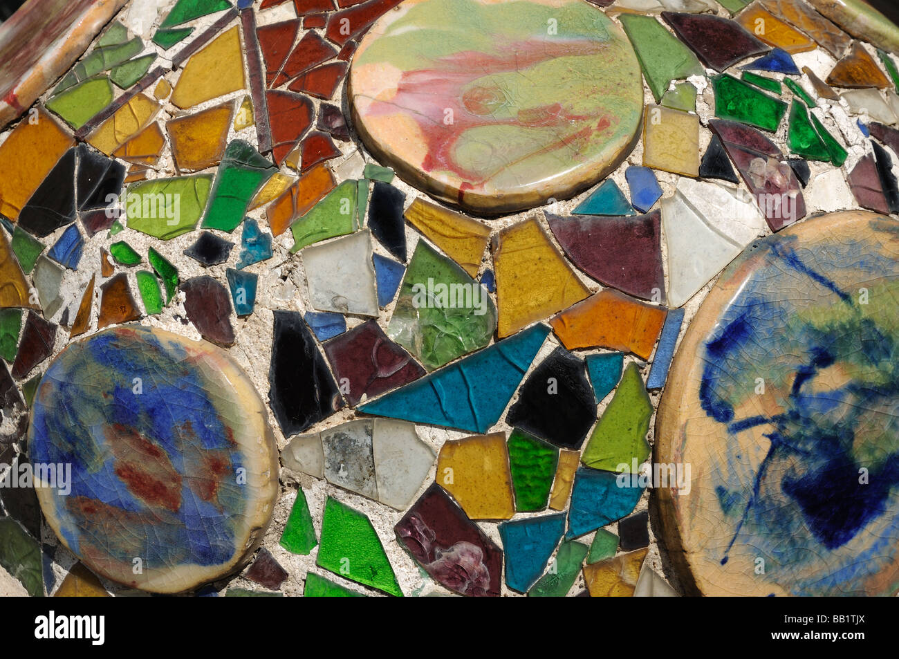 Mosaïque de la Casa Batllo, Barcelona Espagne Photo Stock - Alamy
