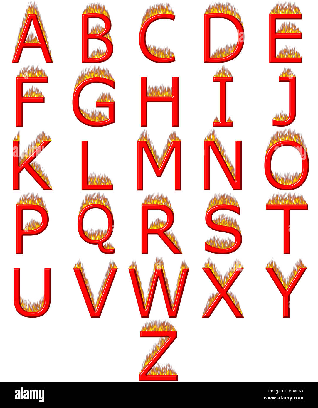 Fire alphabet letter Banque d'image et photos - Alamy