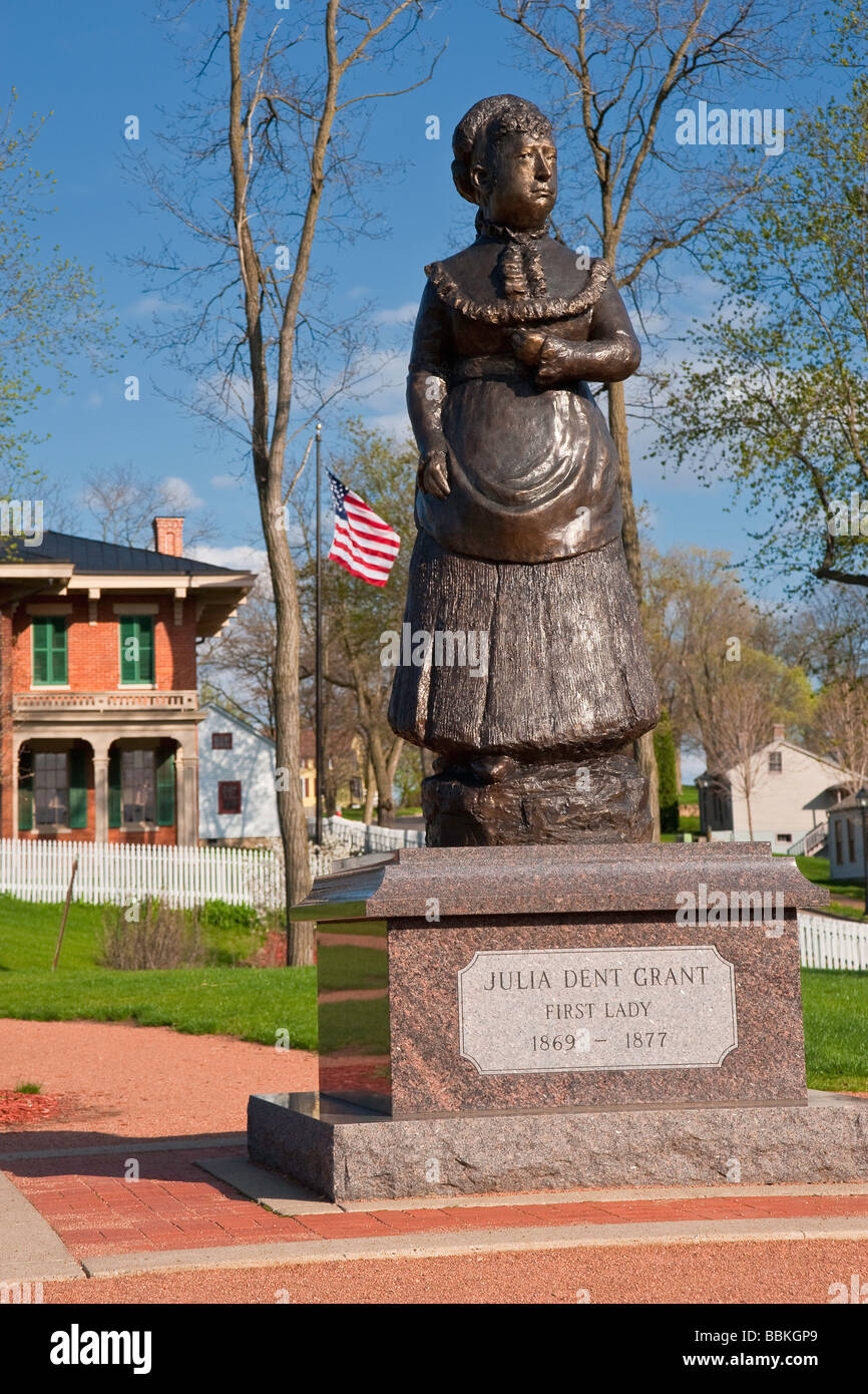 Statue de Julia Dent Grant en face de la maison du Général Ulysses S ...