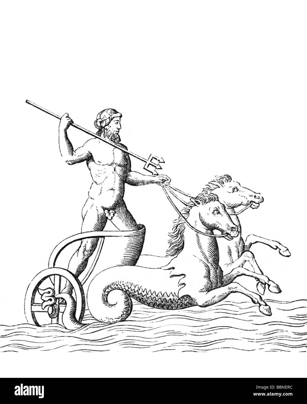 Poseidon greek god sea drawing Banque de photographies et d’images à ...